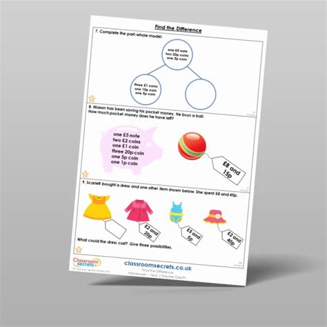Year 2 Find The Difference Homework Resource Classroom Secrets