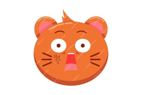 Premium Vector Cute Cat Expression Sticker Design