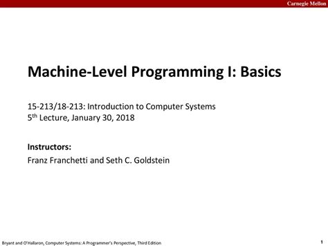 Machine Level Programming I Basics Online Presentation
