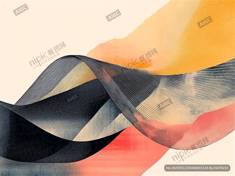 Ai创作图波纹 色彩 抽象 艺术 画作 线条 光影 几何 渐变 色块 动感 流动 层次 视 创意 昵图网