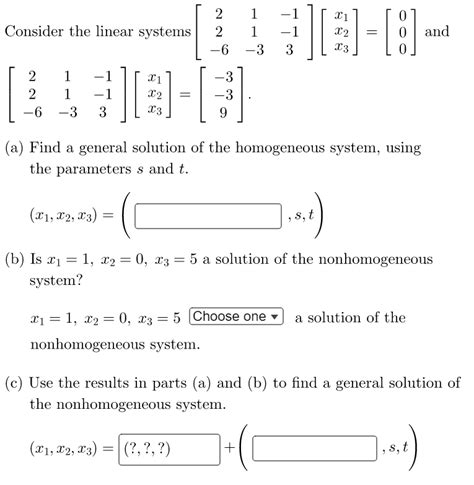 Solved Consider The Linear Systems Chegg Com