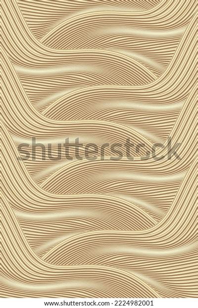 3d Render Waveform Flowing Gold Abstract Stock Illustration 2224982001