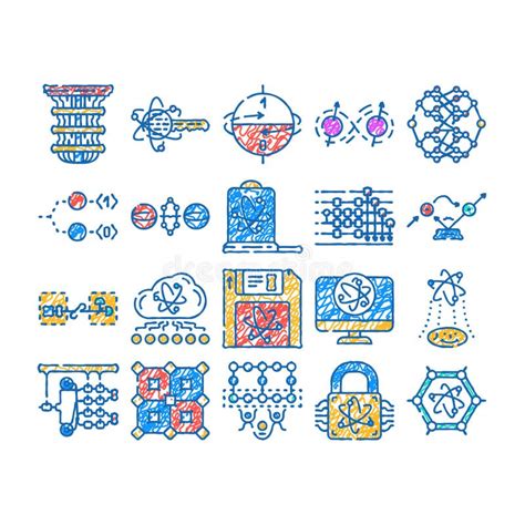 Quantum Technology Data Network Icon Hand Drawn Stock Vector Illustration Of Science Abstract
