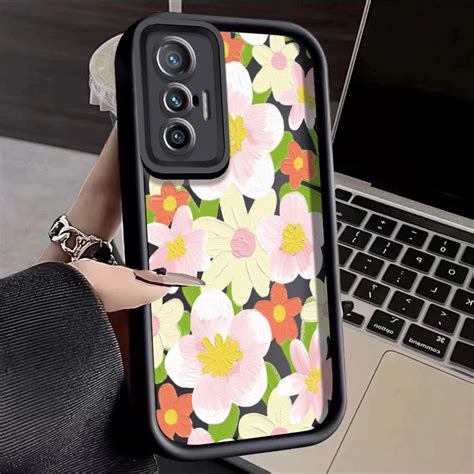 適用於vivo X Pro X Pro X Pro X 手機殼七彩花朵天使眼踩薄相機保護加厚全包防震軟殼 蝦皮購物