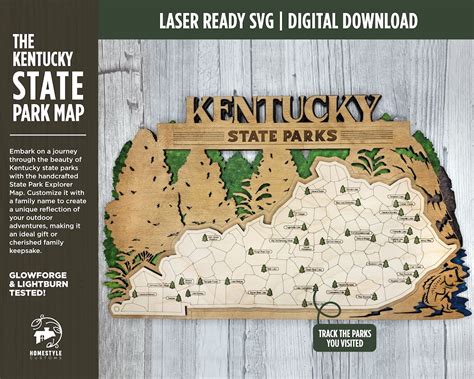 The Kentucky State Park Map Custom And Non Customizable Options Svg