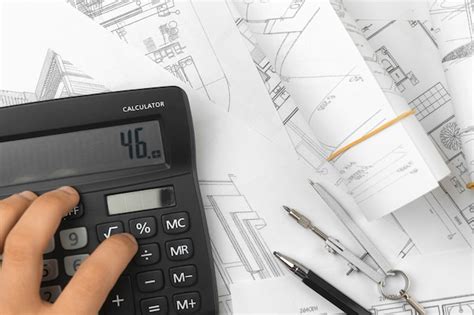 Premium Photo Banner Man Calculating The Cost Of Architect Design Working Background Of