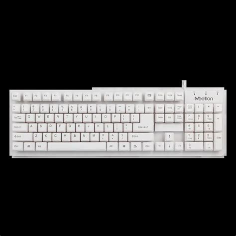 USB White Standard Corded Keyboard K Meetion