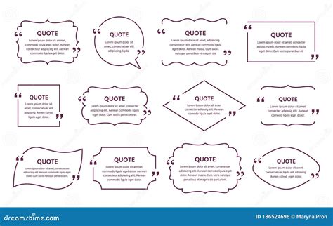 Quote Box Frame Template Text Quotations Speech Bubbles Vector
