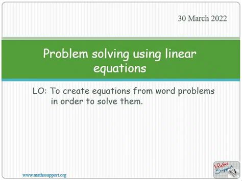 Maths Igcse C232 Problem Solving Using Linear Equations