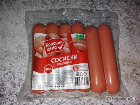 Отзыв о Сосиски Красная цена "Аппетитные" | Сосиски с плохим составом