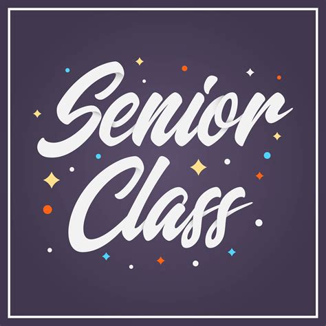 Flat Senior Class Lettering Typography Vector Illustration 236100