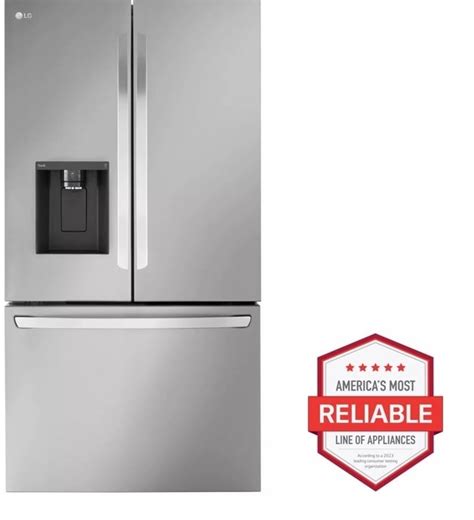 Lg Lrfxc2606s 26 Cu Ft Counter Depth French Door Refrigerator
