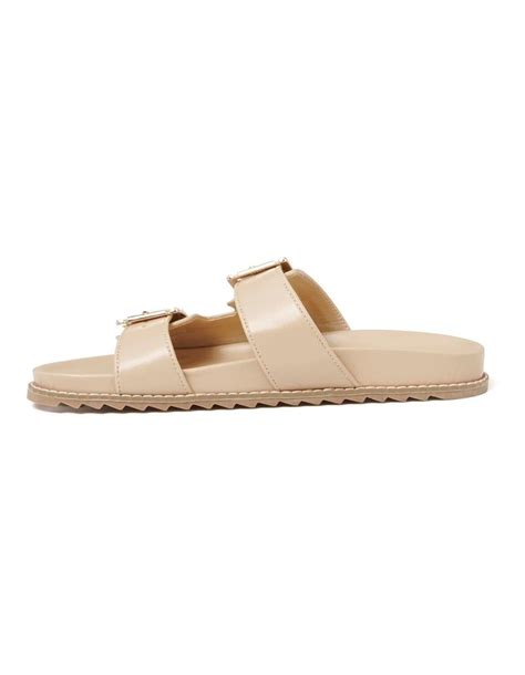 Forever New Zanah Buckle Slides In Nude Myer