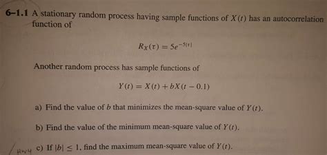 Solved A Stationary Random Process Having Sample Functions