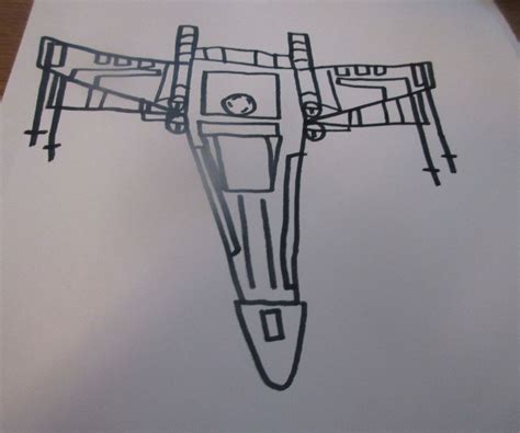 How To Draw An X Wing Fighter X Wing Fighter X Wing Drawings
