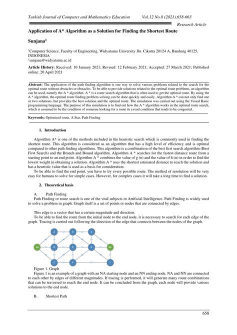 PDF Application Of A Algorithm As A Solution For Finding The Shortest Route