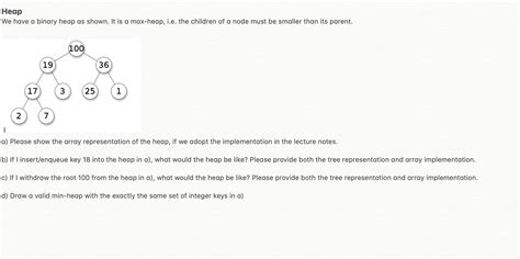 Solved Heap We Have A Binary Heap As Shown It Is A Chegg