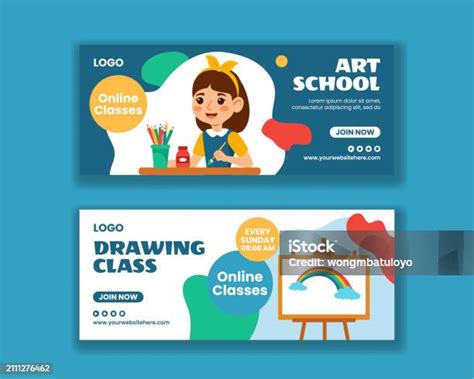 아트 스쿨 수평 배너 플랫 만화 손으로 그린 템플릿 배경 일러스트 가위에 대한 스톡 벡터 아트 및 기타 이미지 가위 공부 공예 Istock