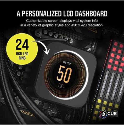 Corsair Icue Elitecpu Cooler Lcd Display Upgrade Kit 2 1 Screen Size 30hz 16 7m Display