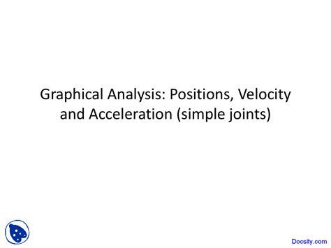 Positions Velocity And Acceleration Kinematic And Mechatronics