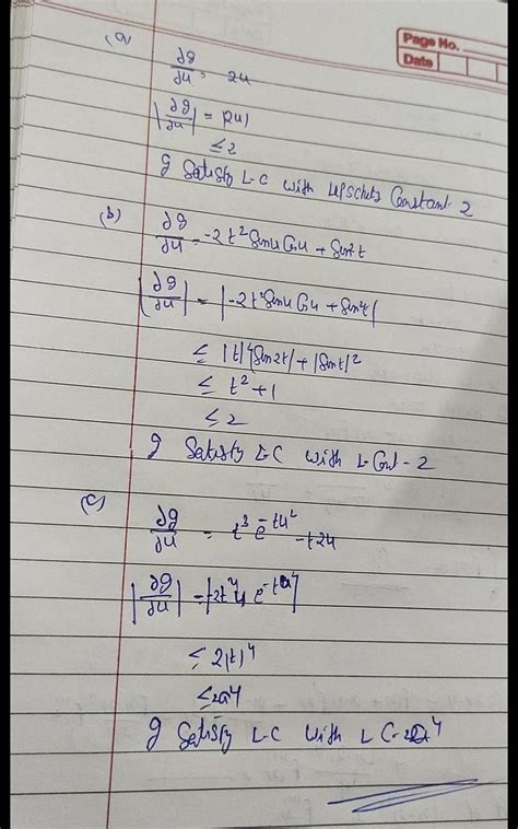 Q1 By Computing Appropriate Lipschitz Constants Show That The Following Functions