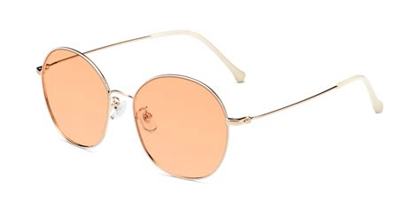 Whitegold Grandpa Oversized Round Tinted Sunglasses With Light Orange