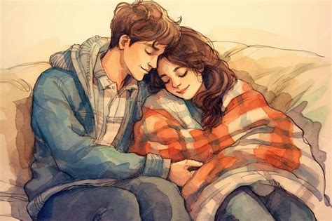 Drawing Of Couples Cuddling