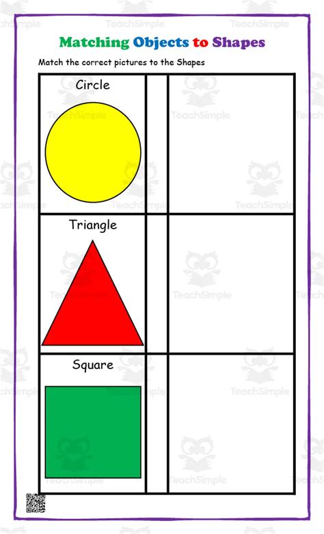 Matching Objects To Shapes Activity By Teach Simple