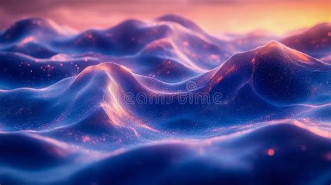 Futuristic Digital Visualization Of Glowing Waves Resembling A