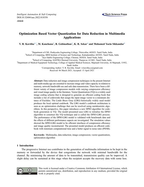 Pdf Optimization Based Vector Quantization For Data Reduction In