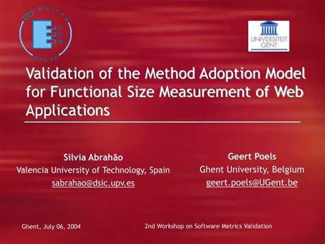 Ppt Validation Of The Method Adoption Model For Functional Size Measurement Of Web