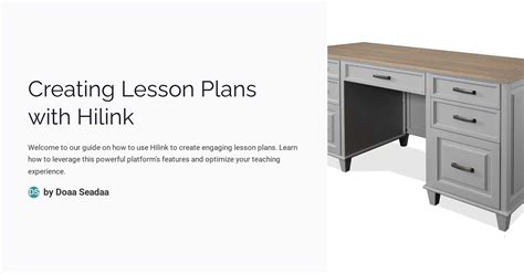 Creating Lesson Plans With Hilink