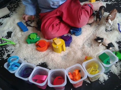 Multi Sensory Colour Sorting On The Tuff Spot Tuff Spot Tuff Tray Raising Tiny Humans