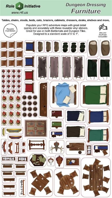 Dungeon Dressings Furniture Dungeon Maps Dungeons And Dragons