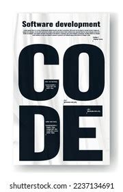 Software Black White Poster Coding Development Stock Vector Royalty Free Shutterstock