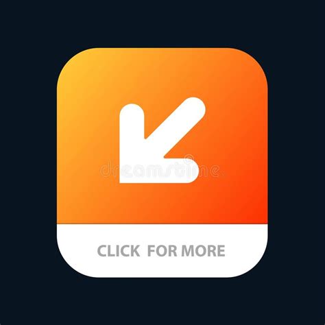 Arrow Down Left Mobile App Button Android And Ios Glyph Version Stock Vector Illustration