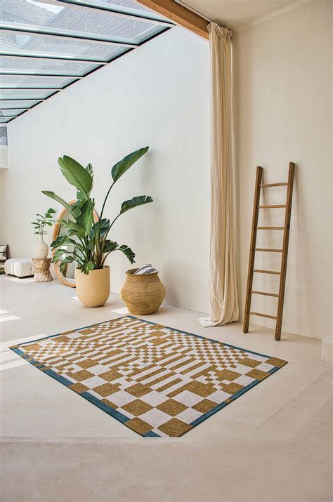 Louis De Poortere Rug Craft Honey 9338 Chess Design Casandra Home Uk