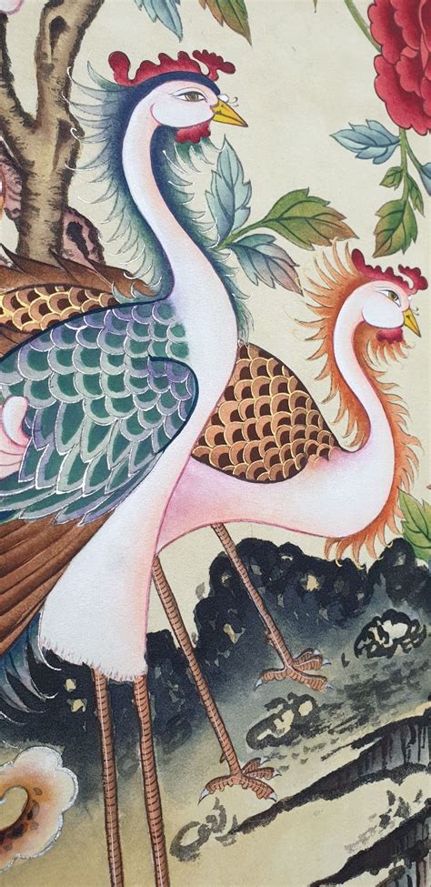 Flower Drawing에 있는 Catherine Cat님의 핀 민화 새 한국화