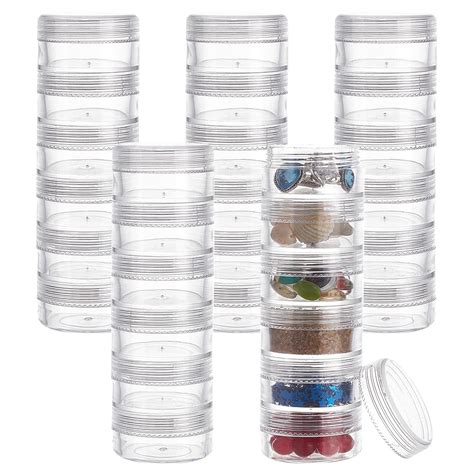 Round Plastic Bead Containers Wholesale Benecreat 15g 15ml Stackable