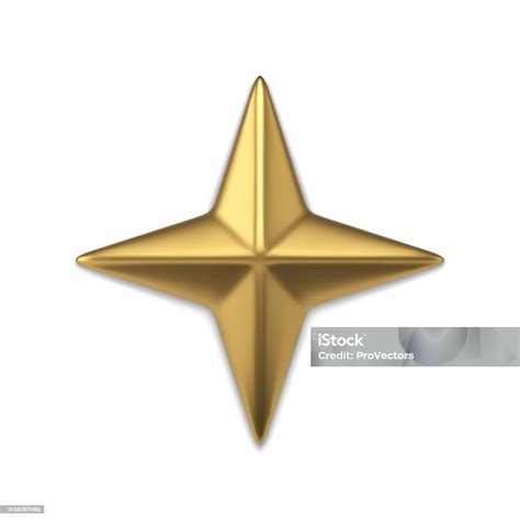 밝은 럭셔리 골든 스타 메탈릭 표면 3d 템플릿 벡터 일러스트 레이 션 별에 대한 스톡 벡터 아트 및 기타 이미지 별 별 모양 4가지 개체 Istock