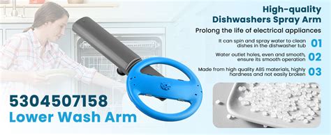 Upgraded 5304507158 Dishwasher Spray Arm Assembly Fit For Frigi Daire Dishwasher