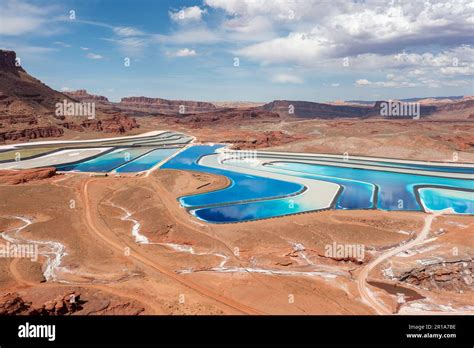 Evaporation Ponds At A Potash Mine Using A Solution Mining Method For