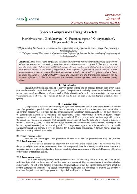 speech compression using wavelets pdf