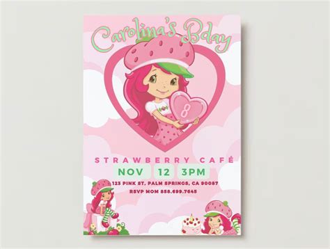 Strawberry Shortcake Handmade Invitations