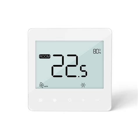 E Top New Arrival Ec Fan Coil Hvac Thermostat With Rs485 Modbus Keycard External Sensor