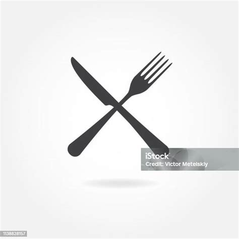 포크와 나이프 크로스 아이콘입니다 평면 스타일에서 벡터 일러스트입니다 개념에 대한 스톡 벡터 아트 및 기타 이미지 개념 건강한 식생활 검은색 Istock