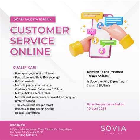 Lowongan Kerja Cs Online Di Pt Sovia Dwi Karya Sovia Jewelry