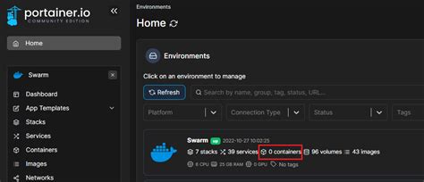 Home Not Showing Containers Running In Docker Swarm · Issue 7937