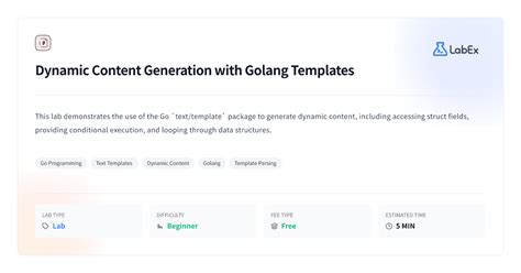 Go Programming Text Templates Dynamic Content Labex