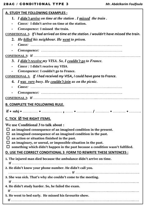 Conditional Type 3 Wishes And Regrets All In One Page